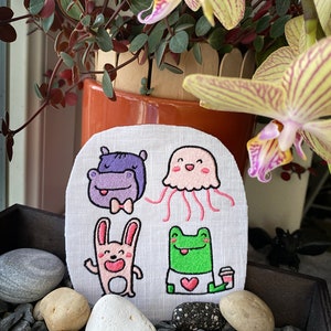 Funny Machine Embroidery Bundle With Frog, Jellyfish, Hippo, Bunny ...