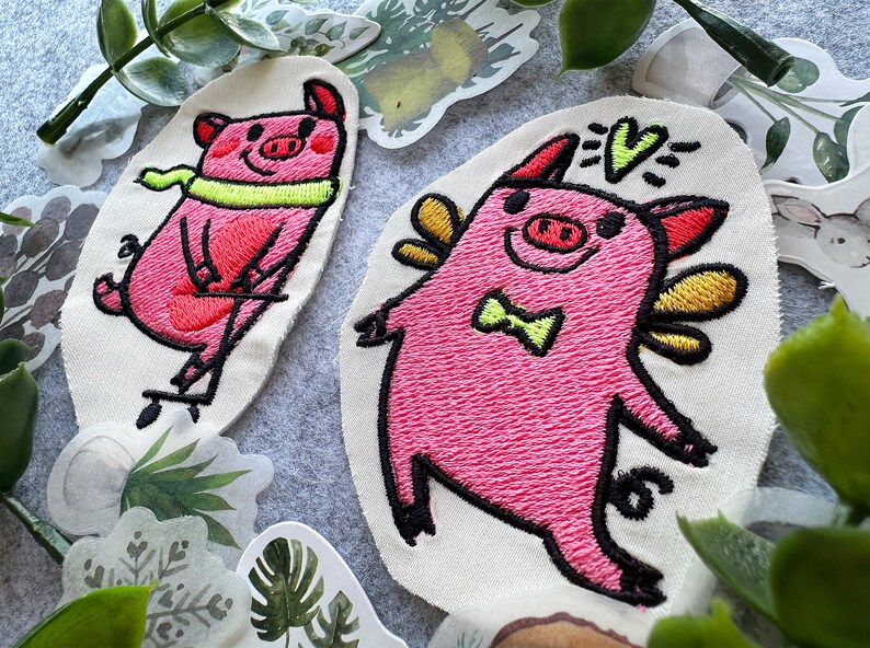 Funny Pig Embroidery Designs - Bundle of Two DIGITAL Embroidery Files ...