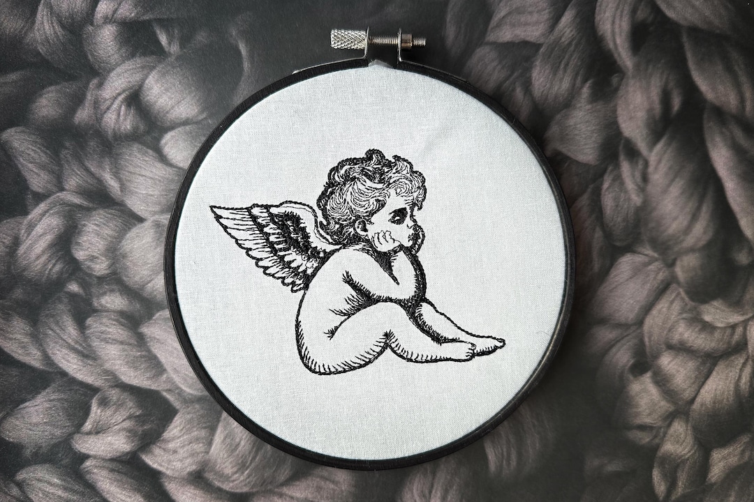 Sad Baby Angel Machine Embroidery Design - Etsy