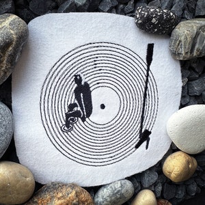 Original Vinyl Record Embroidery Applique - DIGITAL Machine Embroidery ...