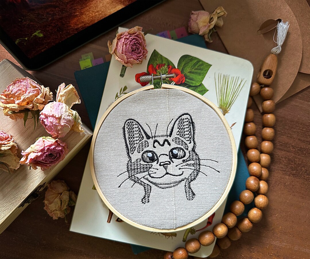 Cat Machine Embroidery Design - DIGITAL Machine Embroidery File With ...