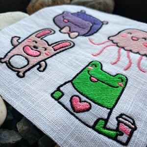 Funny Machine Embroidery Bundle With Frog, Jellyfish, Hippo, Bunny ...