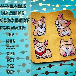 Corgi Machine Embroidery Bundle - Etsy