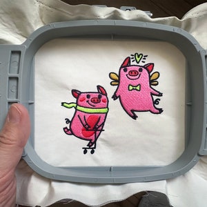 Funny Pig Embroidery Designs - Bundle of Two DIGITAL Embroidery Files ...