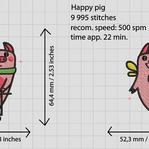 Funny Pig Embroidery Designs - Bundle of Two DIGITAL Embroidery Files ...