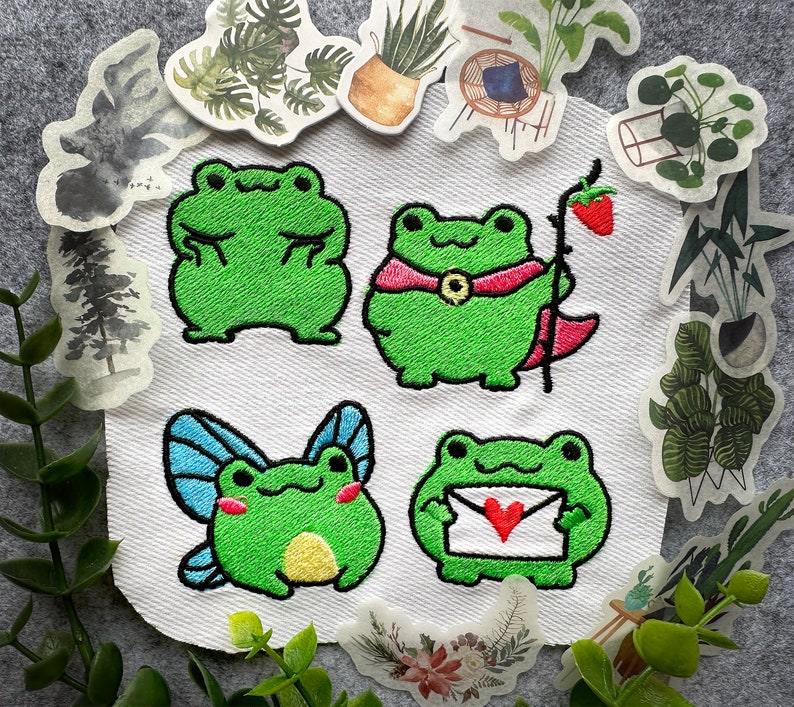 Funny Frogs Machine Embroidery Bundle - Etsy