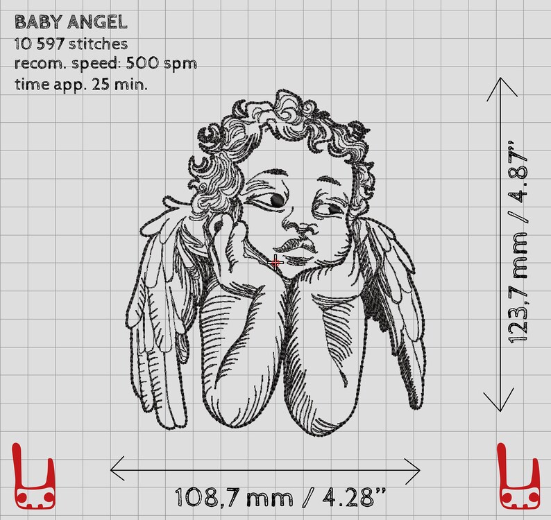 Little Baby Angel Machine Embroidery Design - Etsy