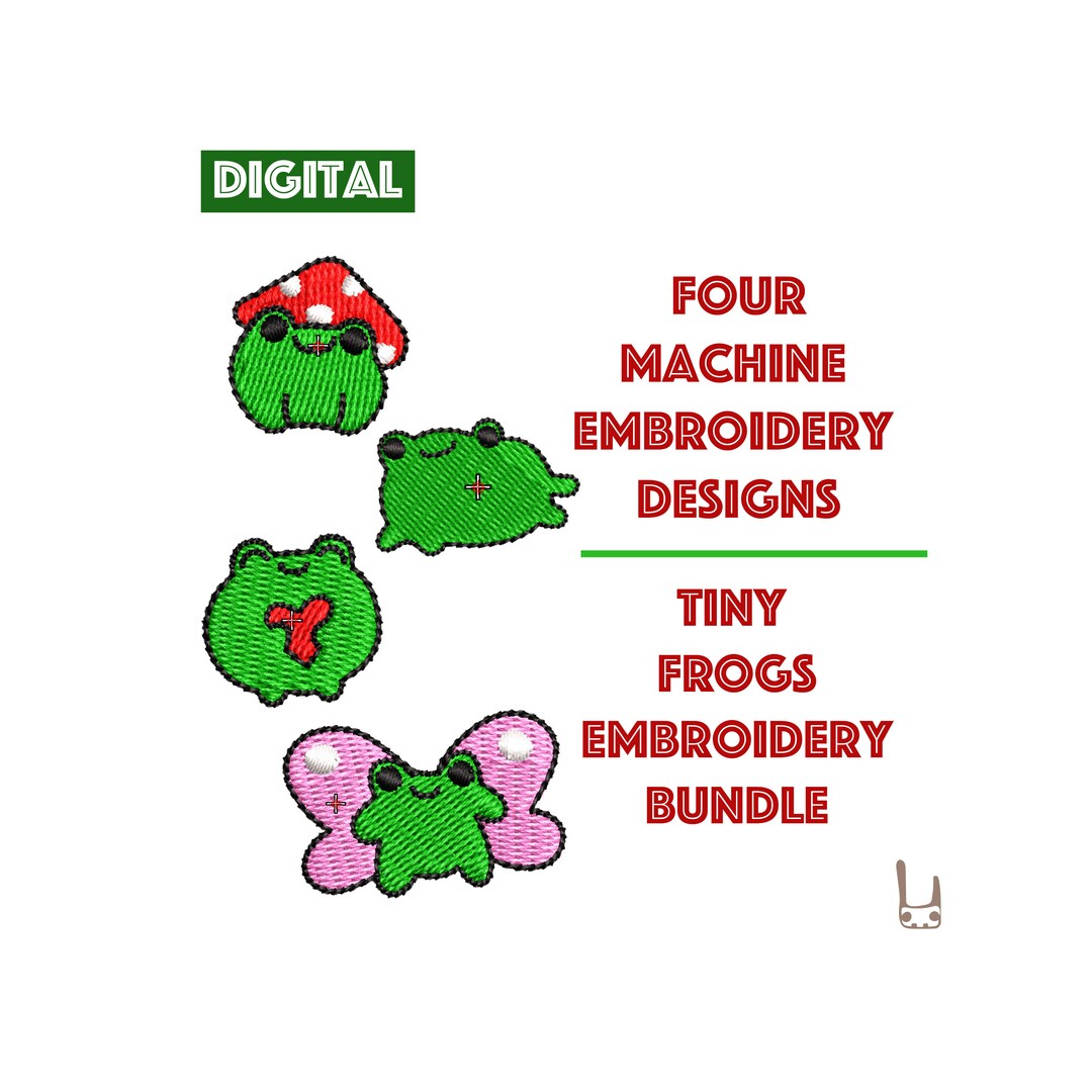 Tiny Frogs Machine Embroidery Bundle - DIGITAL File for Embroidery ...
