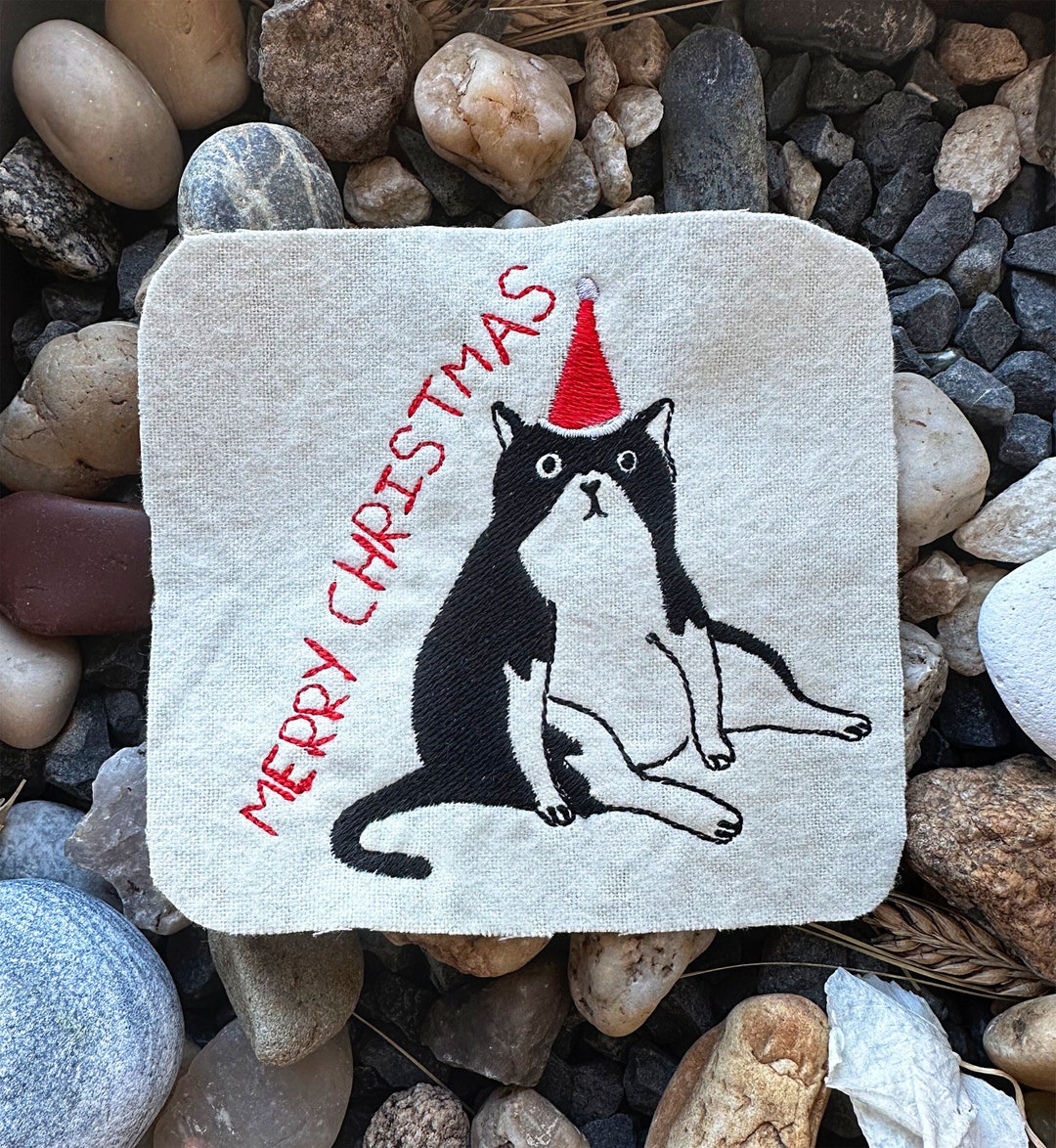 Christmas Fat Cat Machine Embroidery Design - Etsy