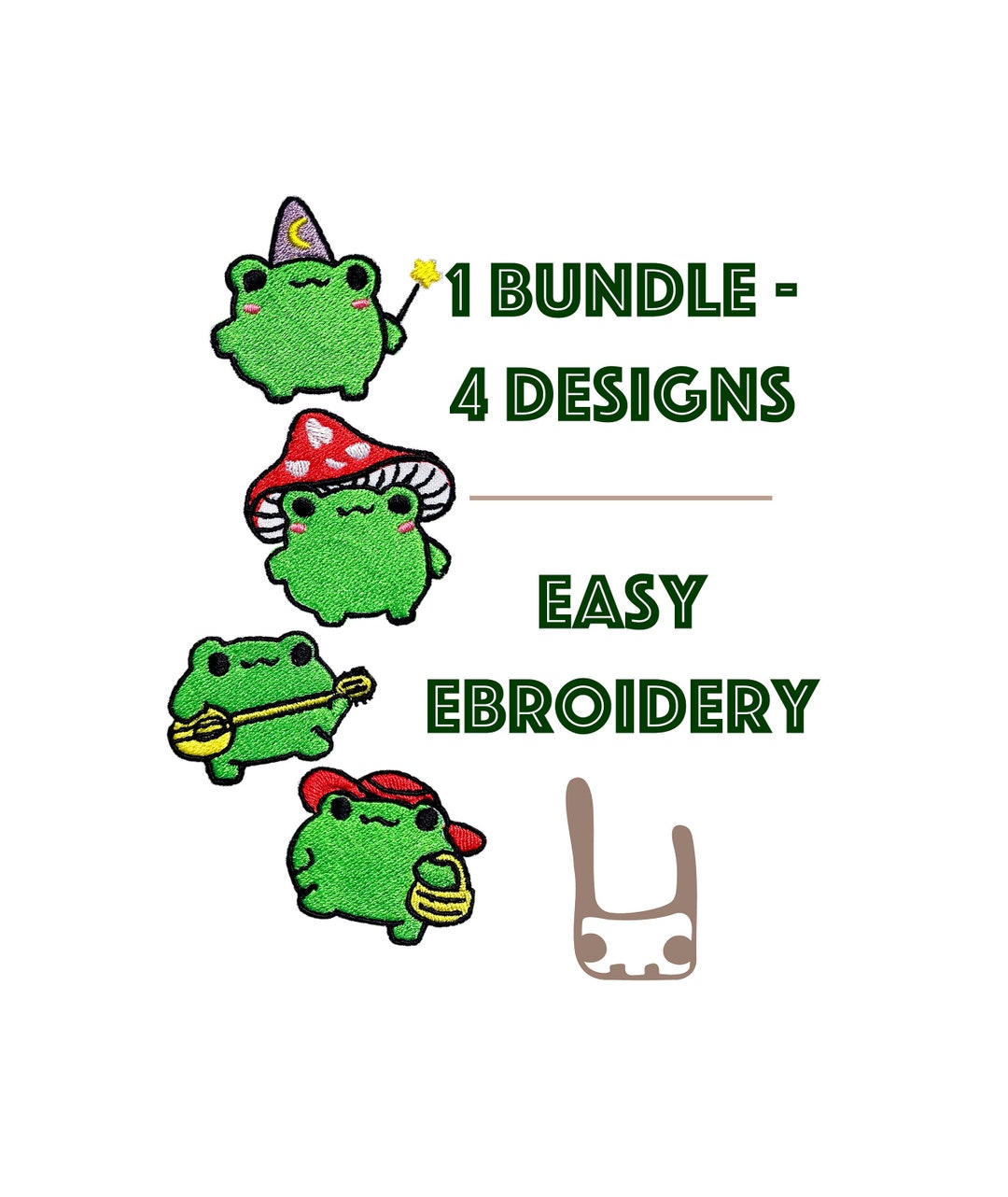 Frog Bundle Machine Embroidery Design - Etsy