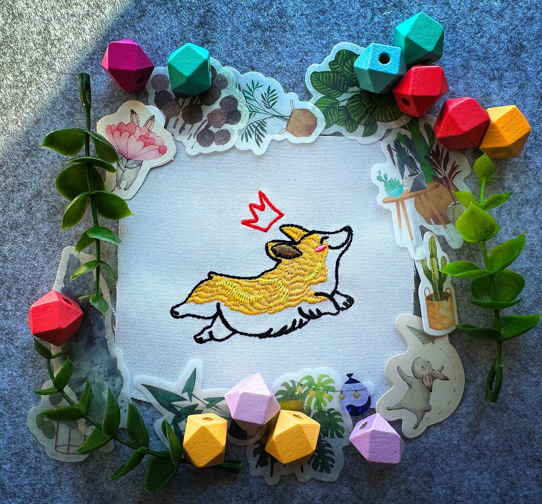 Cute Corgi Machine Embroidery Design - DIGITAL Machine Embroidery File ...