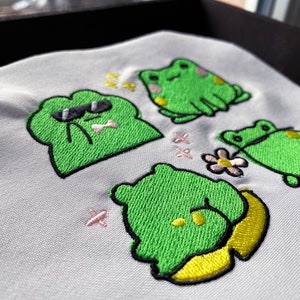 Frog Bundle, Set of Four, Frog Embroidery Design, Frog Embroidery ...
