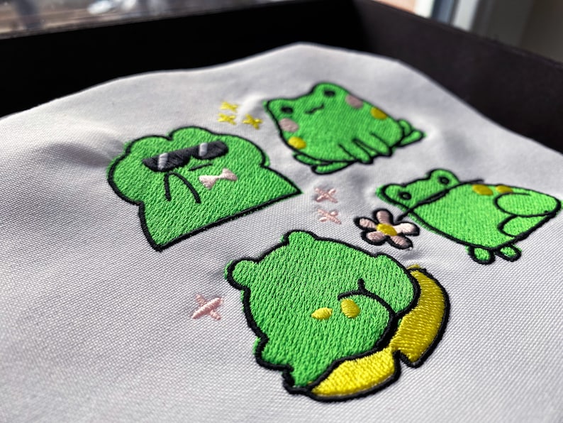 Frog Bundle, Set of Four, Frog Embroidery Design, Frog Embroidery ...