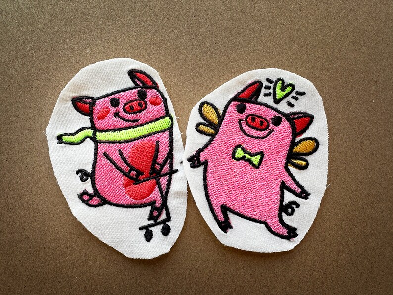 Funny Pig Embroidery Designs - Bundle of Two DIGITAL Embroidery Files ...