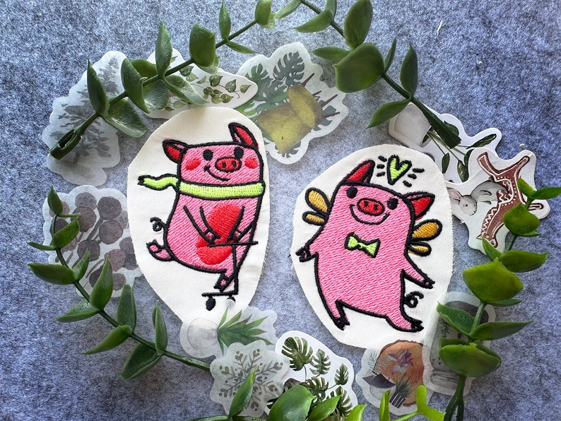 Funny Pig Embroidery Designs - Bundle of Two DIGITAL Embroidery Files ...