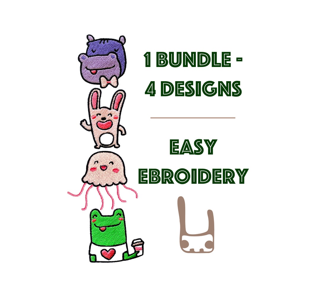 Funny Embroidery Designs Bundle Set of Four Machine - Etsy
