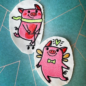 Funny Pig Embroidery Designs - Bundle of Two DIGITAL Embroidery Files ...