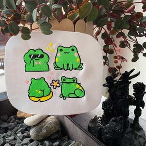 Frog Bundle, Set of Four, Frog Embroidery Design, Frog Embroidery ...