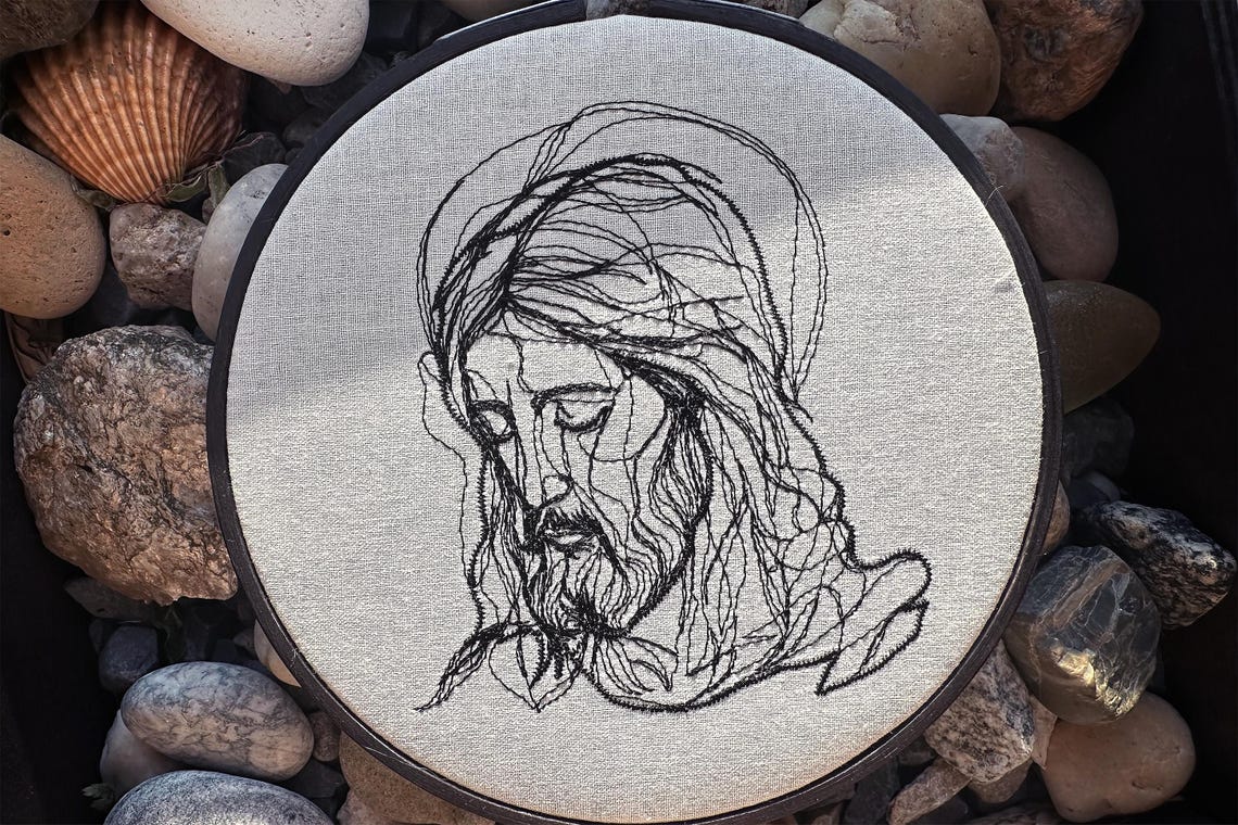 Jesus Christ Machine Embroidery - Etsy