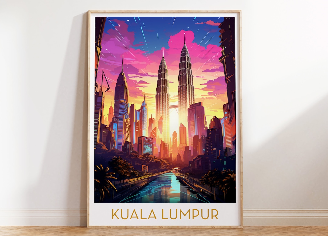 Kuala Lumpur Travel Poster Printable Malaysia Wall Art Maximal Decor ...