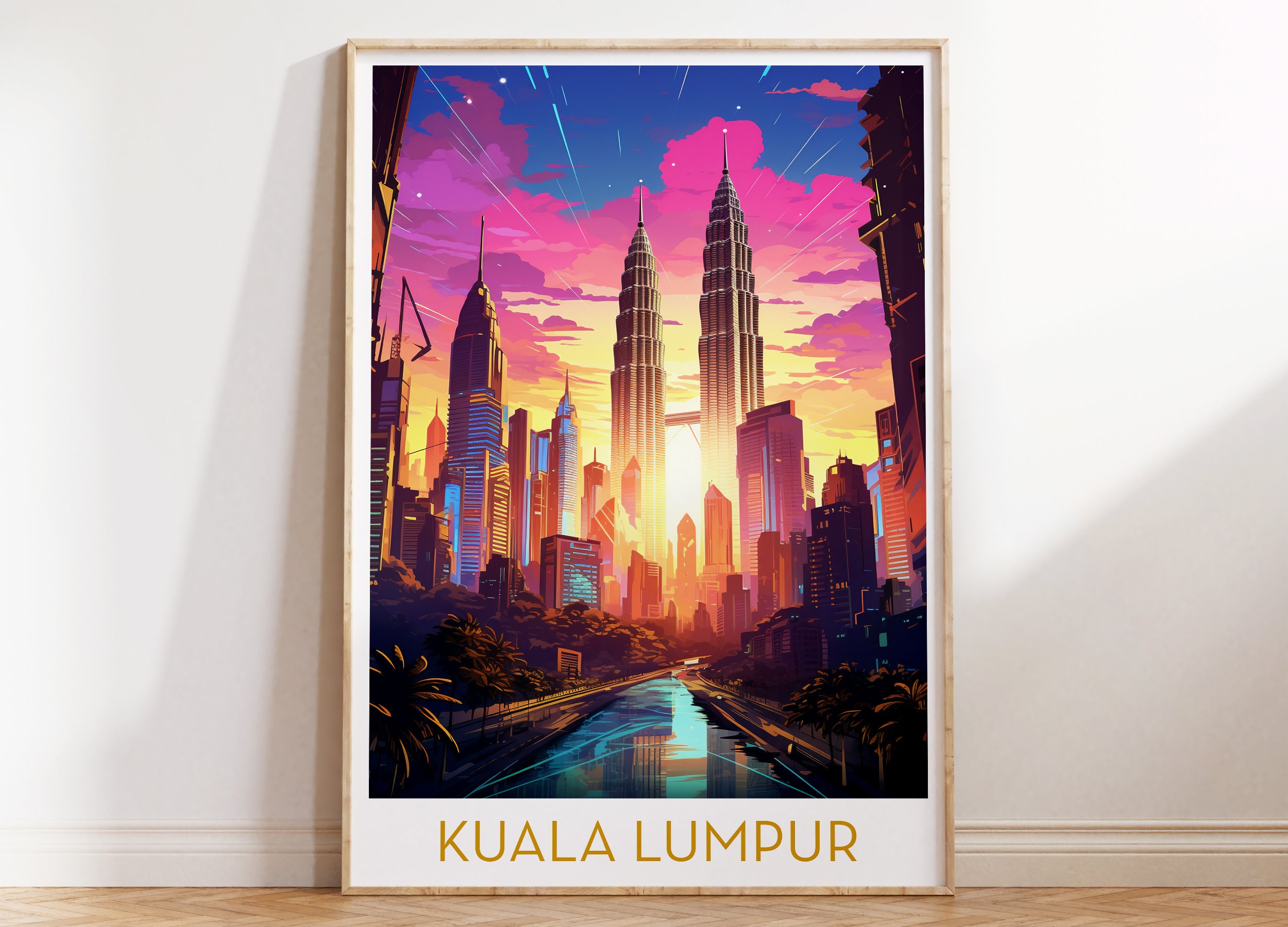 Kuala Lumpur Travel Poster Printable Malaysia Wall Art Maximal Decor ...