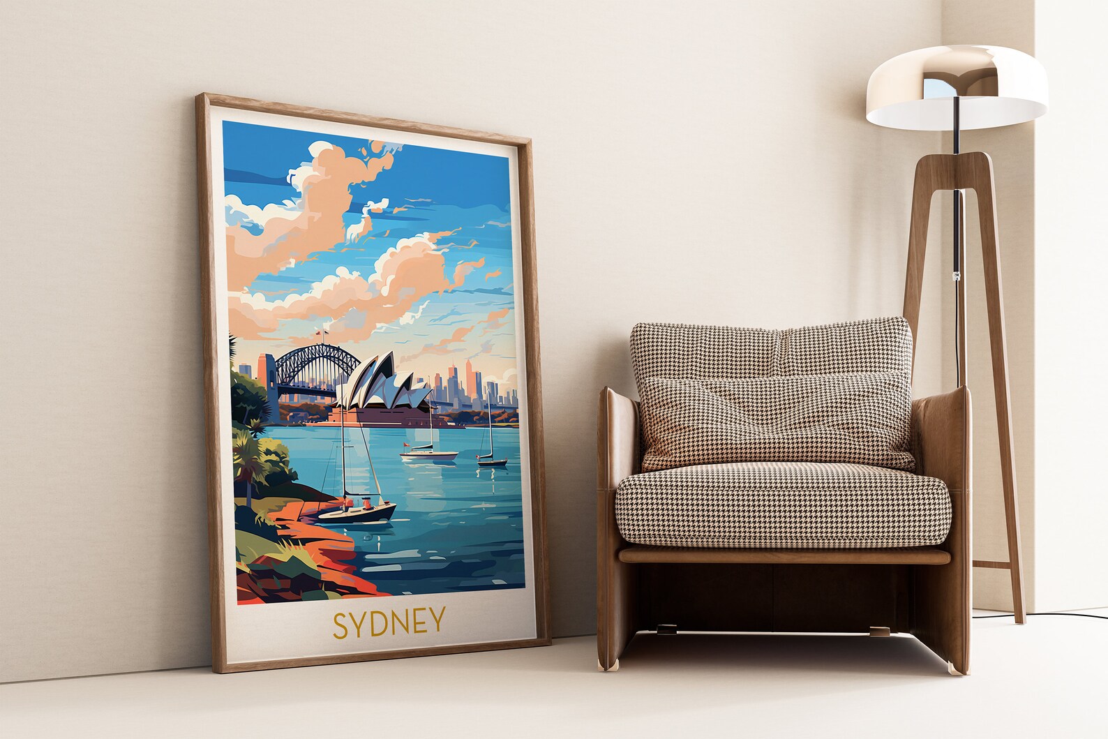 Sydney Travel Poster City Skyline Print Australia Vintage Wall Art ...