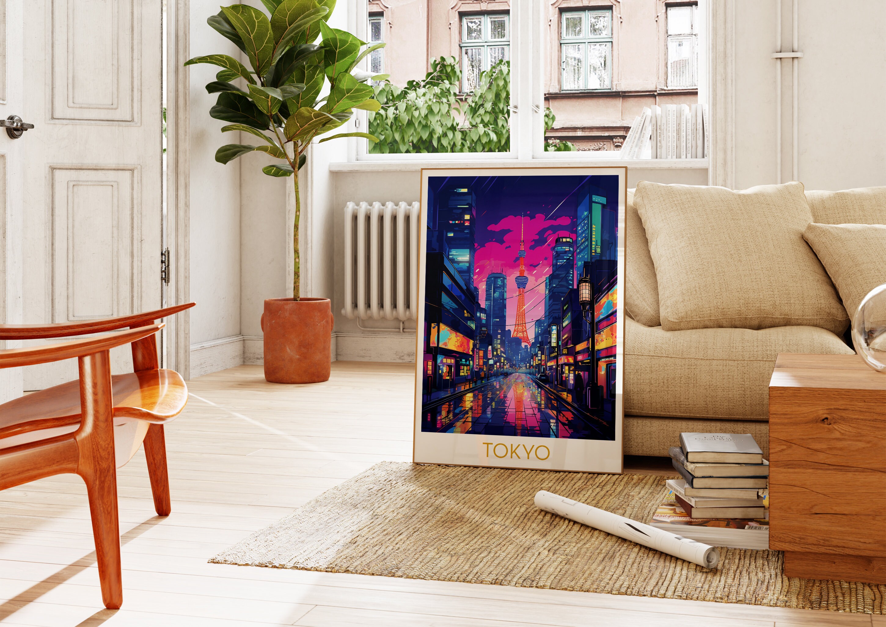 Tokyo Travel Poster City Scape Japan Pop Art Wall Decor Print Maximal ...