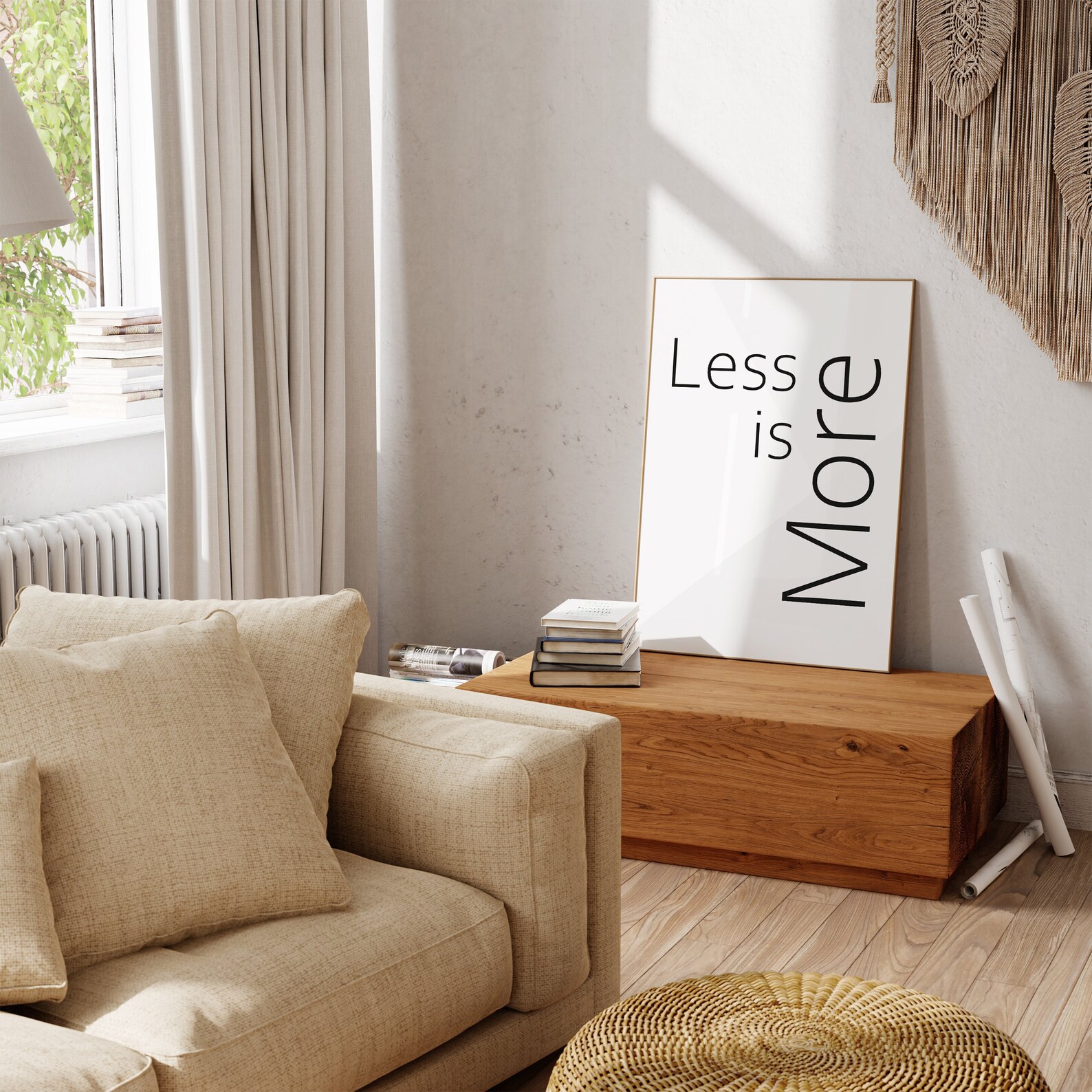 Less is More Printable Kitchen Decor Dinning Room Canvas Wall Art, Set ...