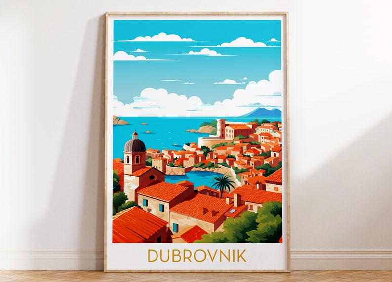 Dubrovnik Travel Poster Printable Wall Art Croatia Print Maximal Decor ...