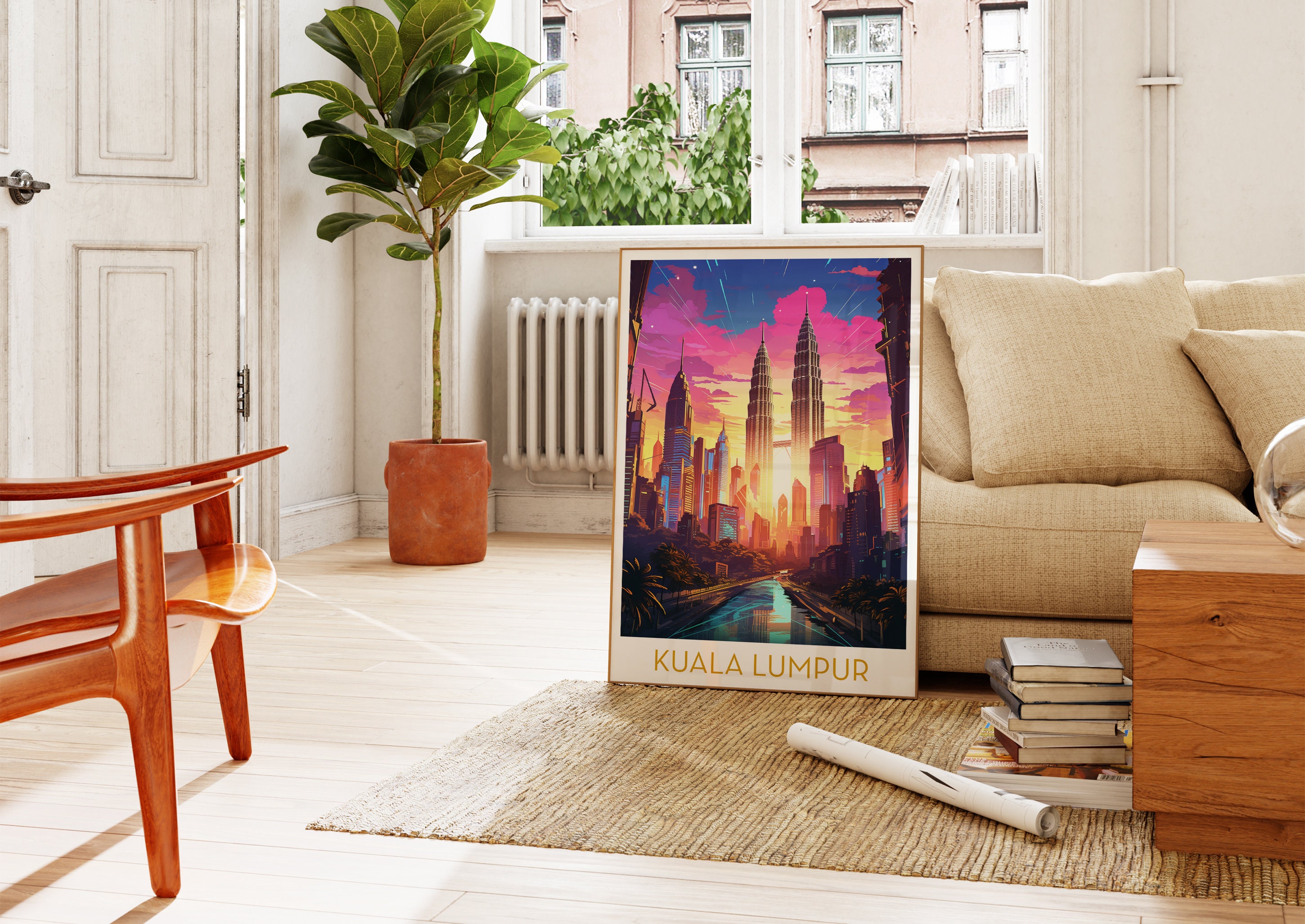 Kuala Lumpur Travel Poster Printable Malaysia Wall Art Maximal Decor ...