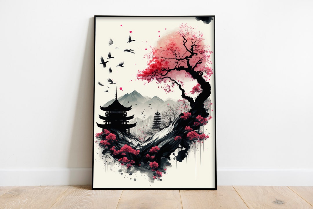 Japanese Landscape Ink Painting 4 Digital Download Printable - Etsy