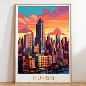 Mumbai Travel Poster Printable India Wall Art Maximal Aisa Cities ...