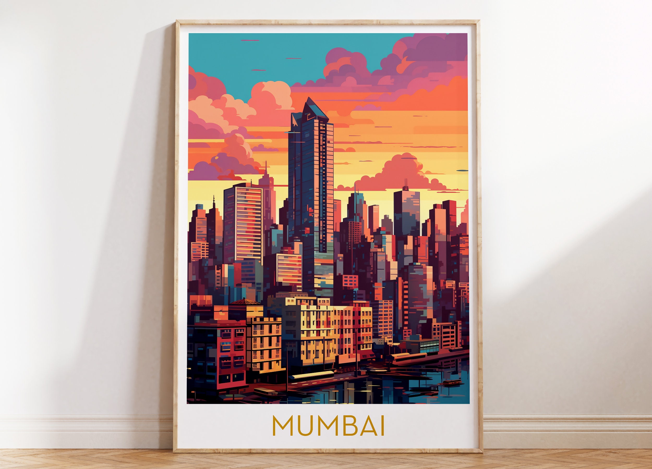 Mumbai Travel Poster Printable India Wall Art Maximal Aisa Cities ...