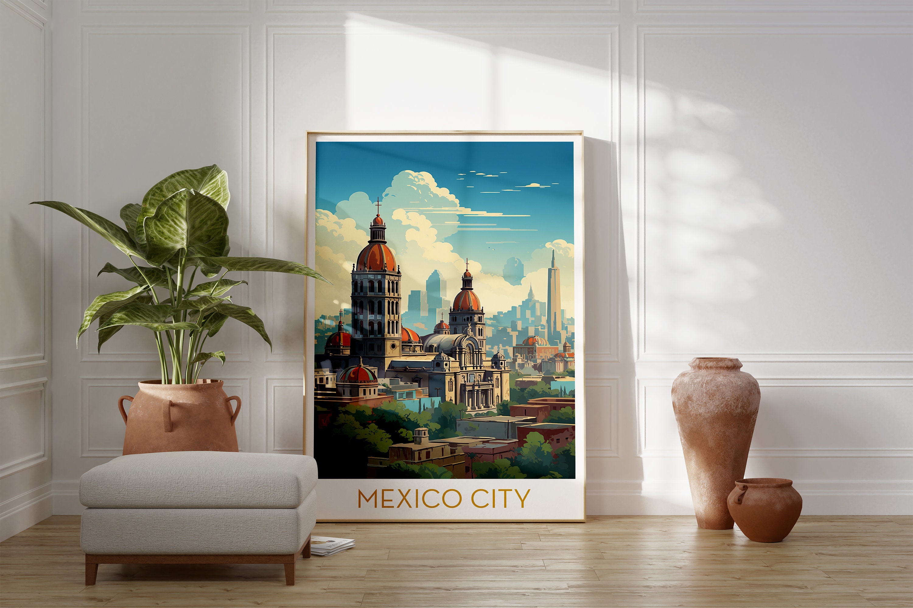 Mexico City Travel Poster Printable Wall Art Mexico Print Maximal Decor ...