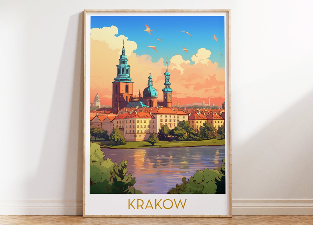 Krakow Travel Poster Printable Wall Art Poland Print Maximal Decor Mid ...