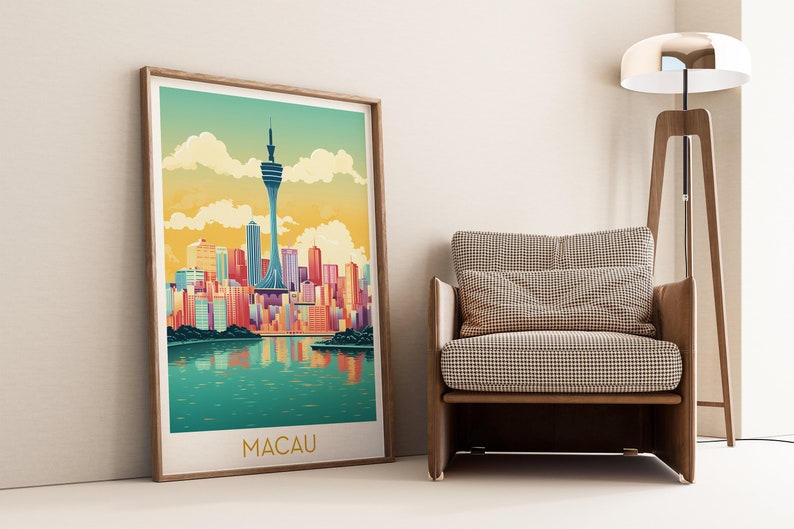 Macau Retro Travel Poster Printable China Wall Art Home Decor, Pop Art ...