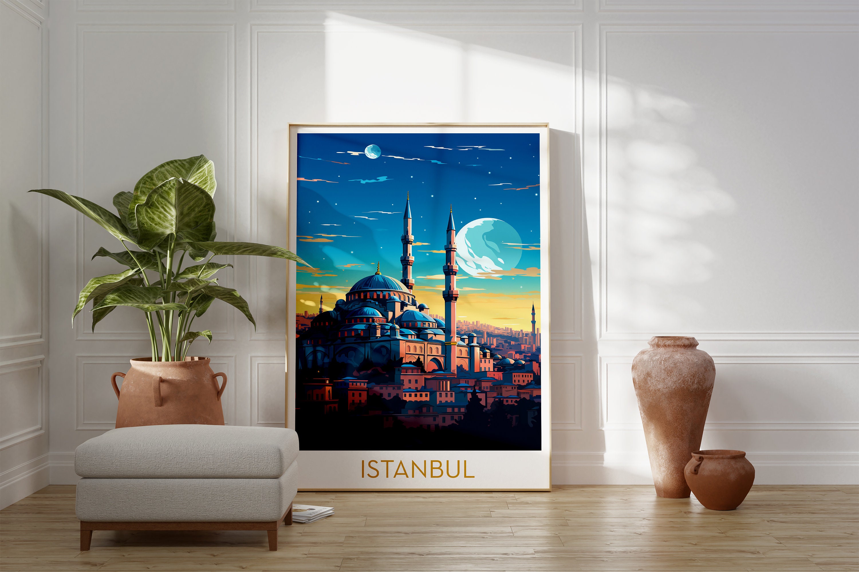 Istanbul Travel Poster Printable Wall Art Turkey Home Decor Maximal Art ...