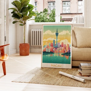 Macau Retro Travel Poster Printable China Wall Art Home Decor, Pop Art ...