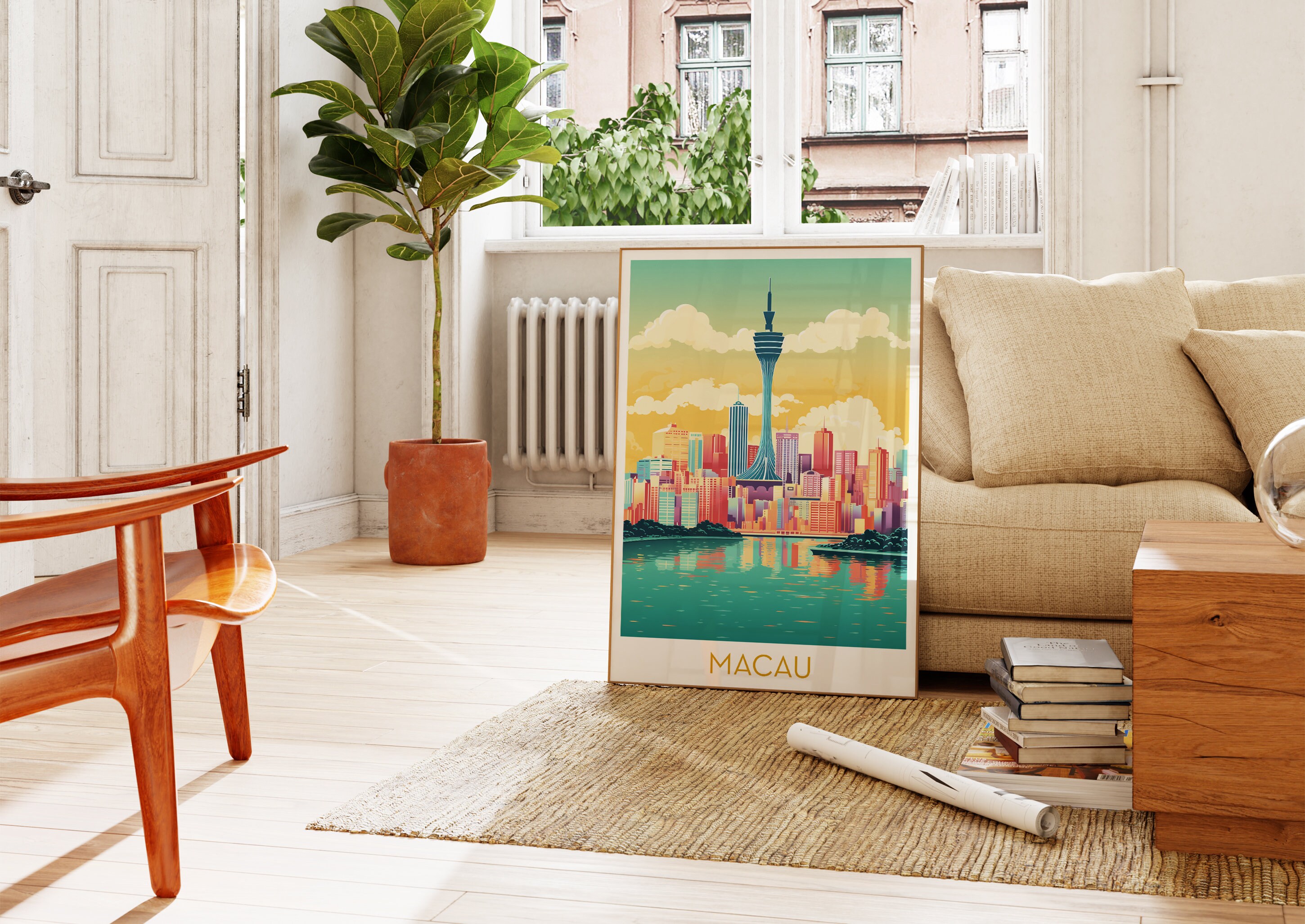 Macau Retro Travel Poster Printable China Wall Art Home Decor, Pop Art ...