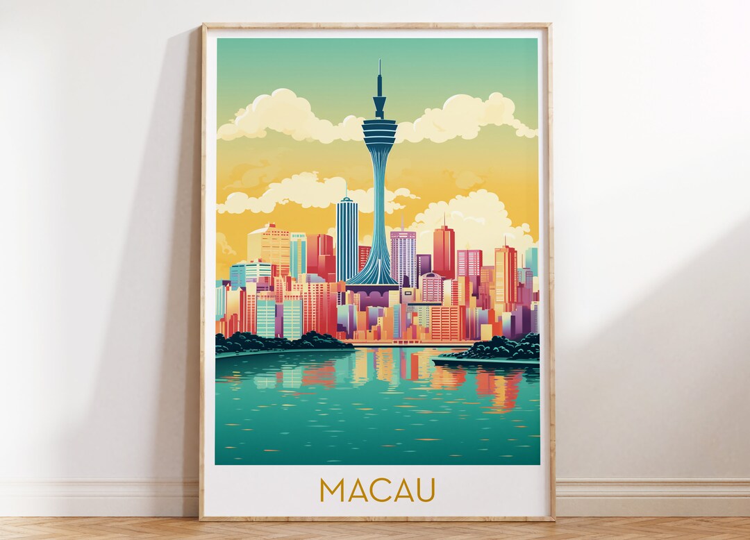 Macau Retro Travel Poster Printable China Wall Art Home Decor, Pop Art ...