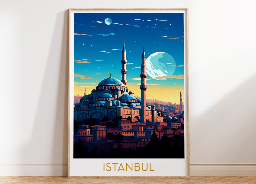 Istanbul Travel Poster Printable Wall Art Turkey Home Decor Maximal Art ...
