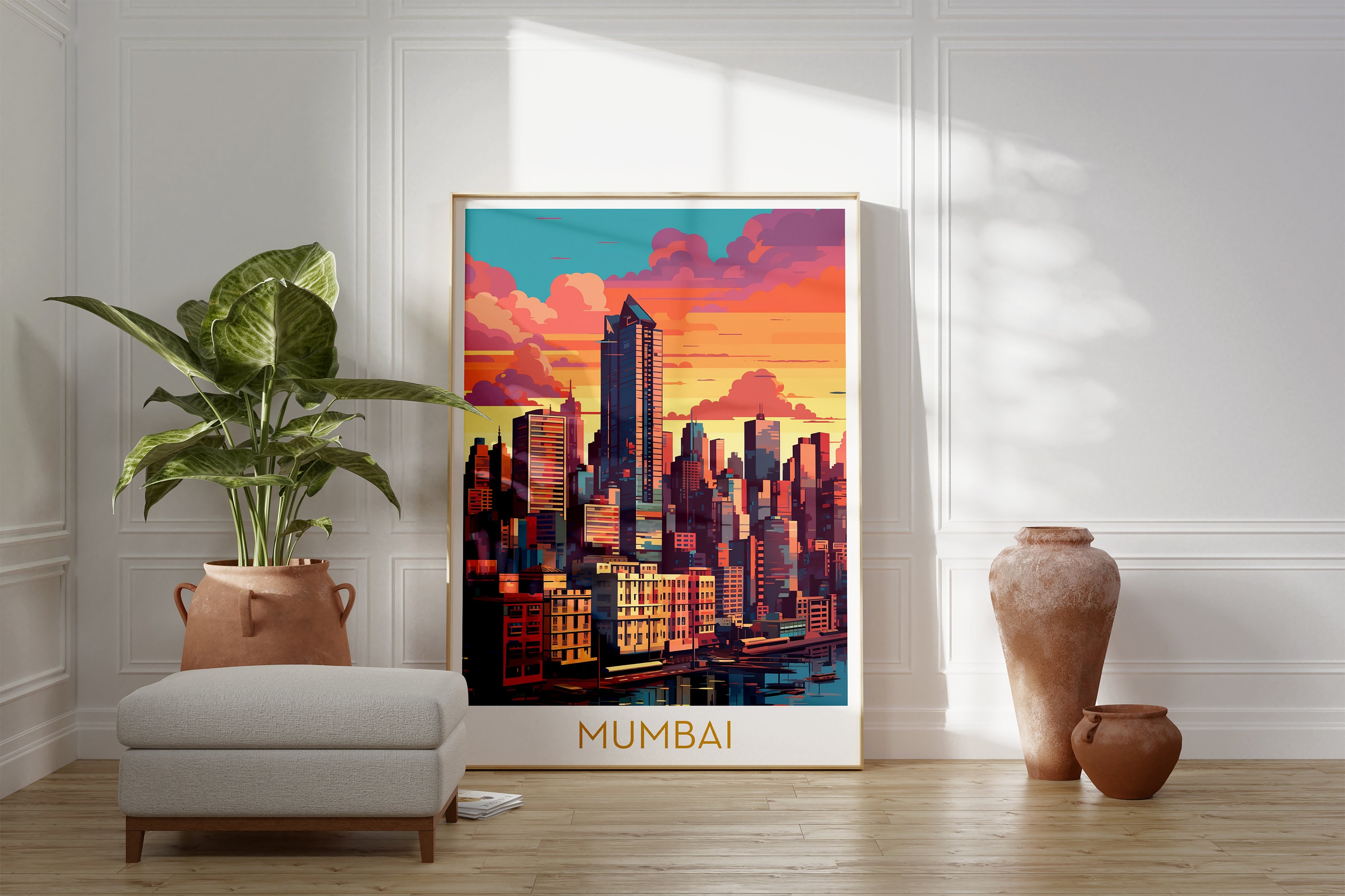 Mumbai Travel Poster Printable India Wall Art Maximal Aisa Cities ...