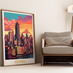 Mumbai Travel Poster Printable India Wall Art Maximal Aisa Cities ...
