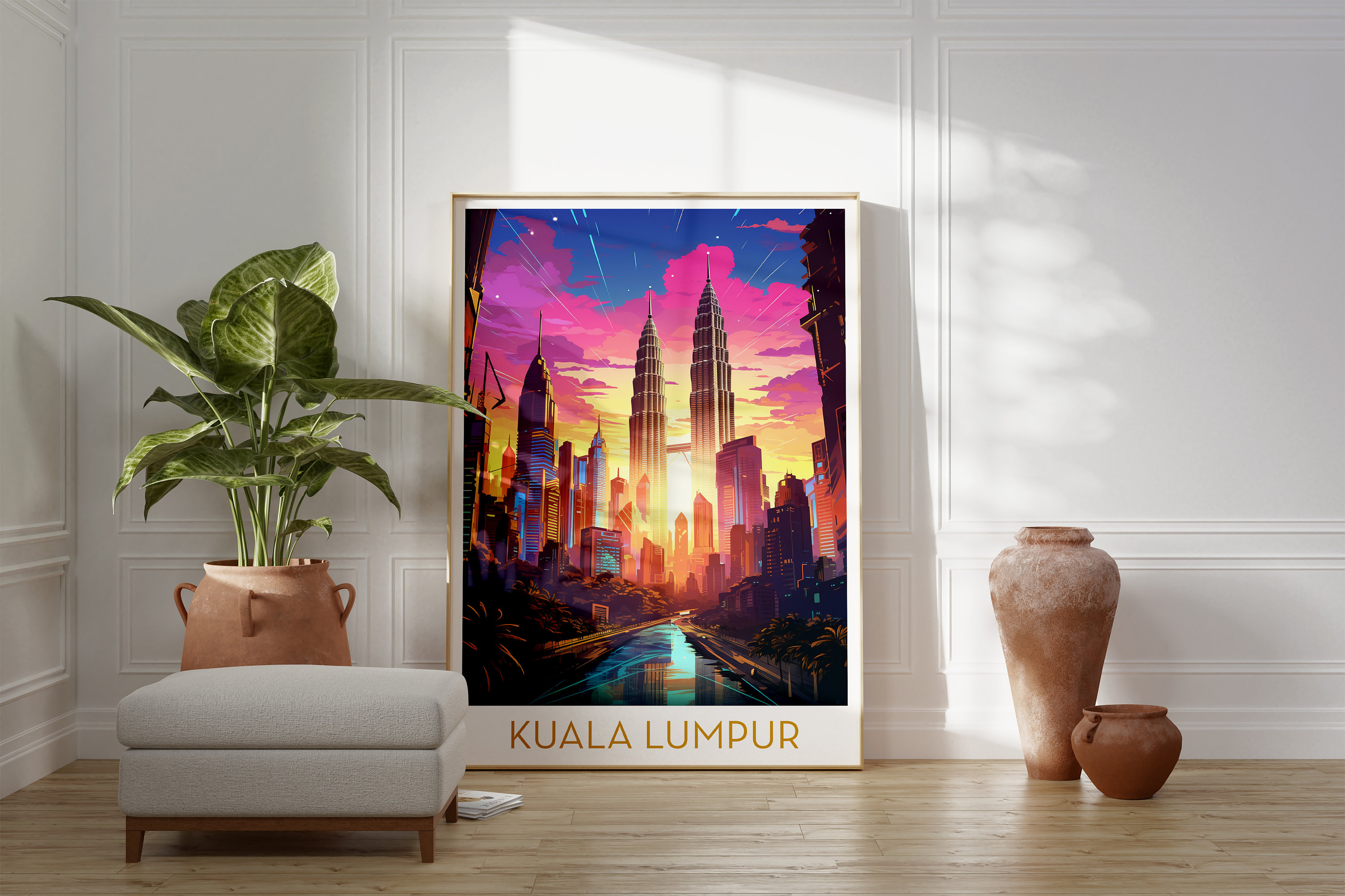 Kuala Lumpur Travel Poster Printable Malaysia Wall Art Maximal Decor ...