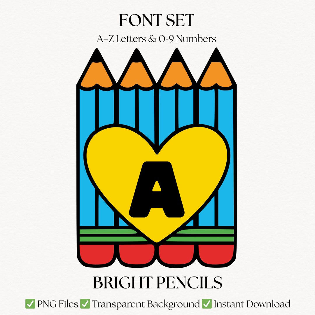 Pencil Alphabet Letters & Numbers PNG | Teacher Classroom Decor, School ...