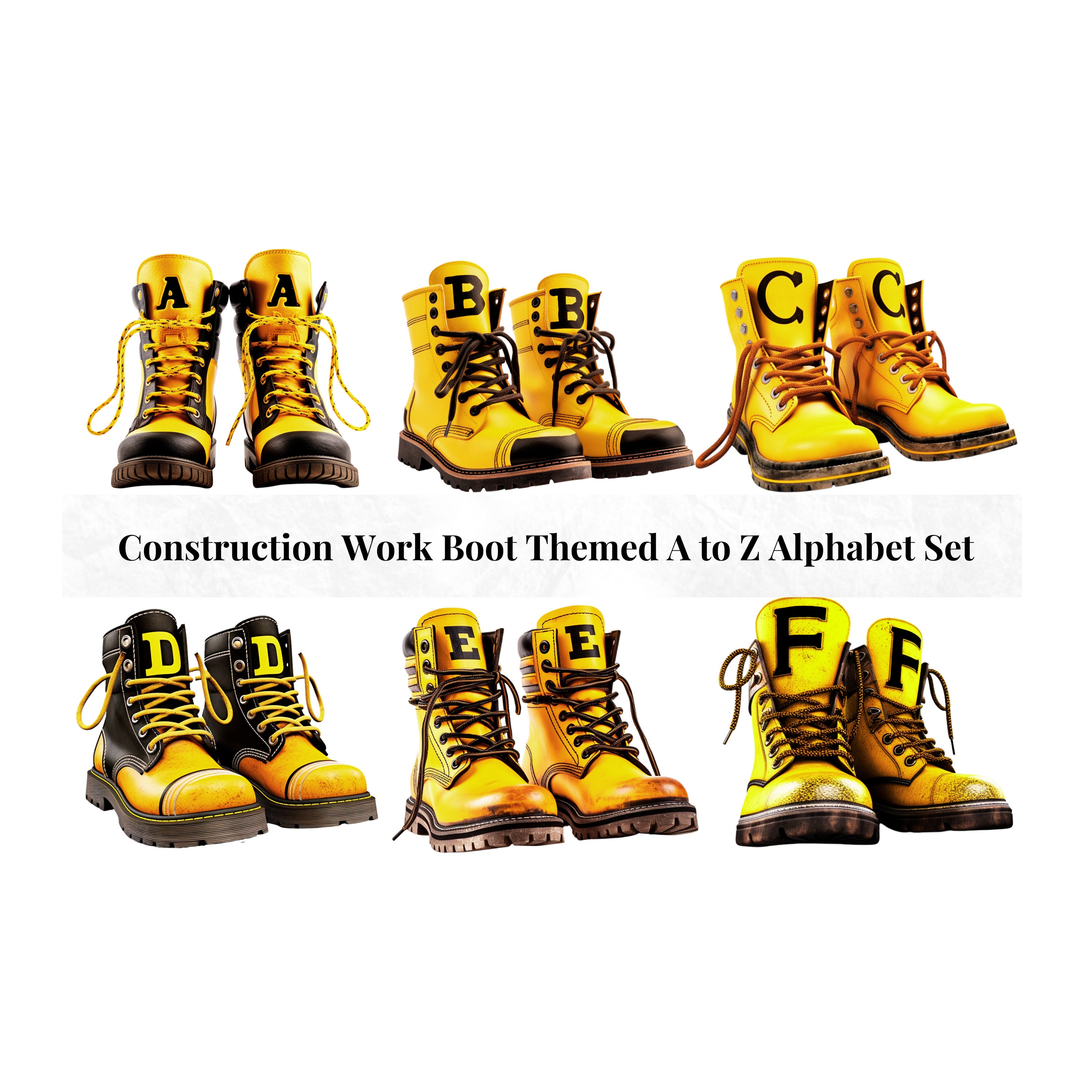 Construction Clipart Alphabet Letters PNG Files for Digital Download ...