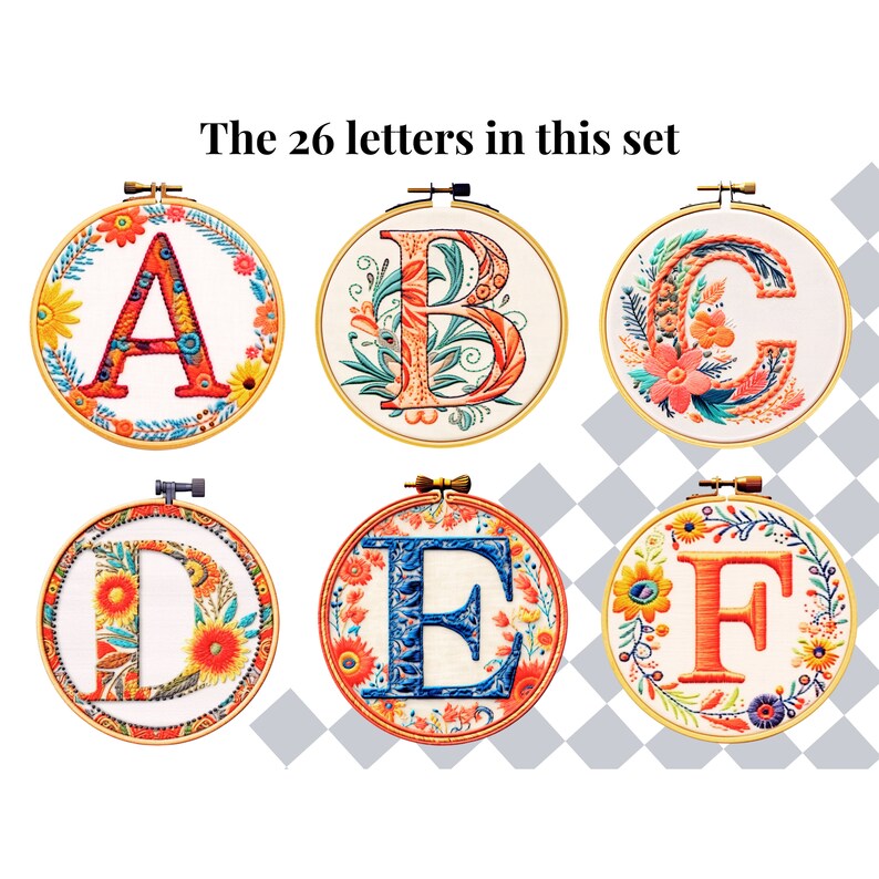 Boho Floral Alphabet Clipart: PNG Letters and Numbers (digital Download ...