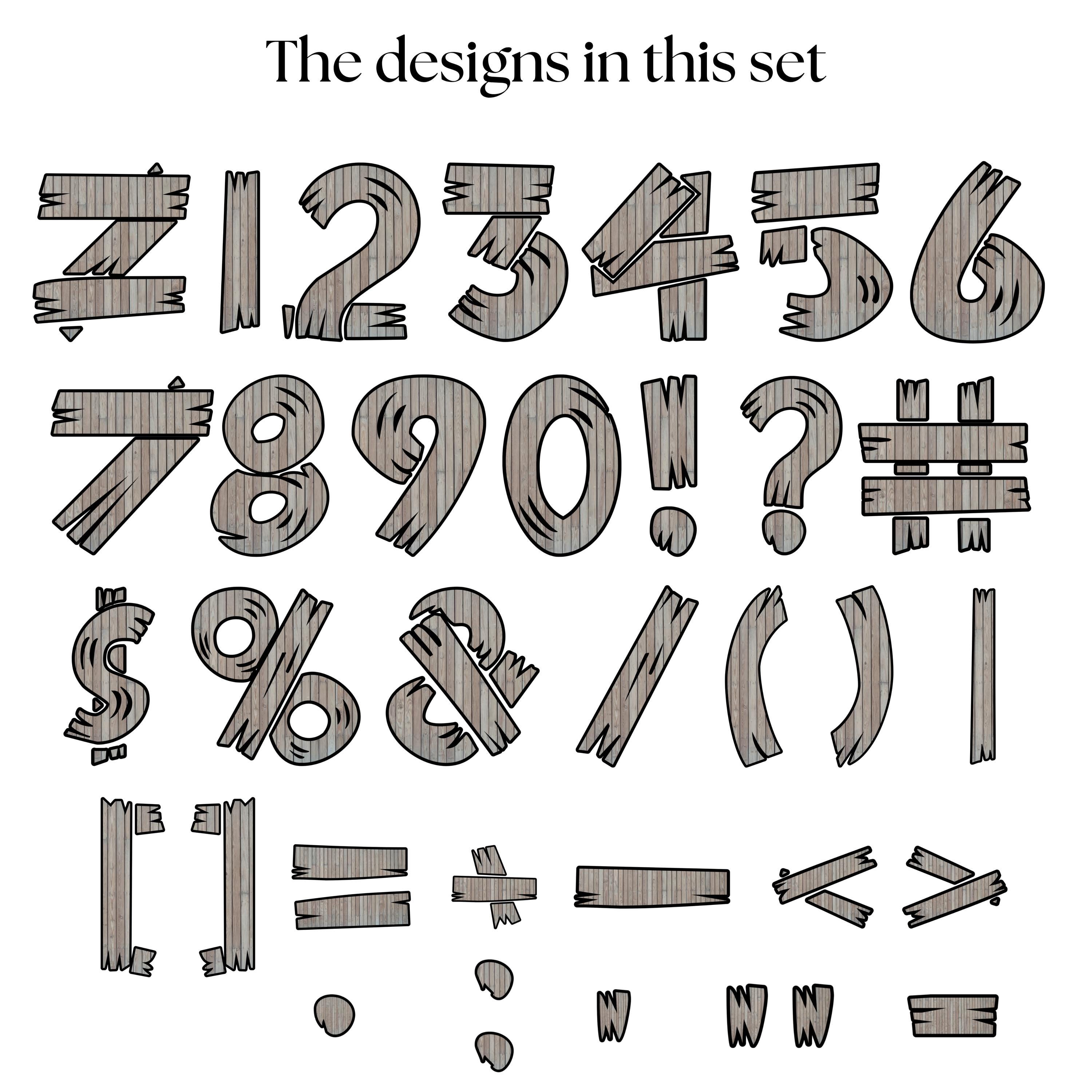 Rustic Wood Fence Alphabet Bundle | Farmhouse Letters & Numbers | PNG ...