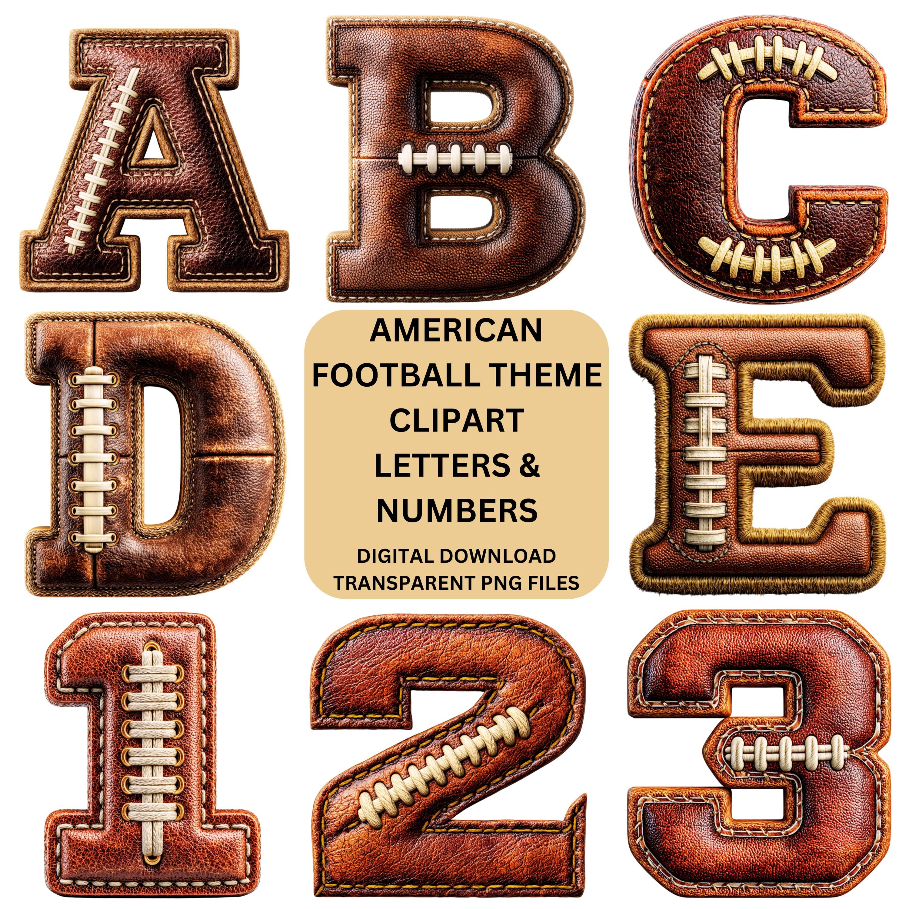 Football Alphabet Letters & Numbers | Clipart PNG Images for Printable ...