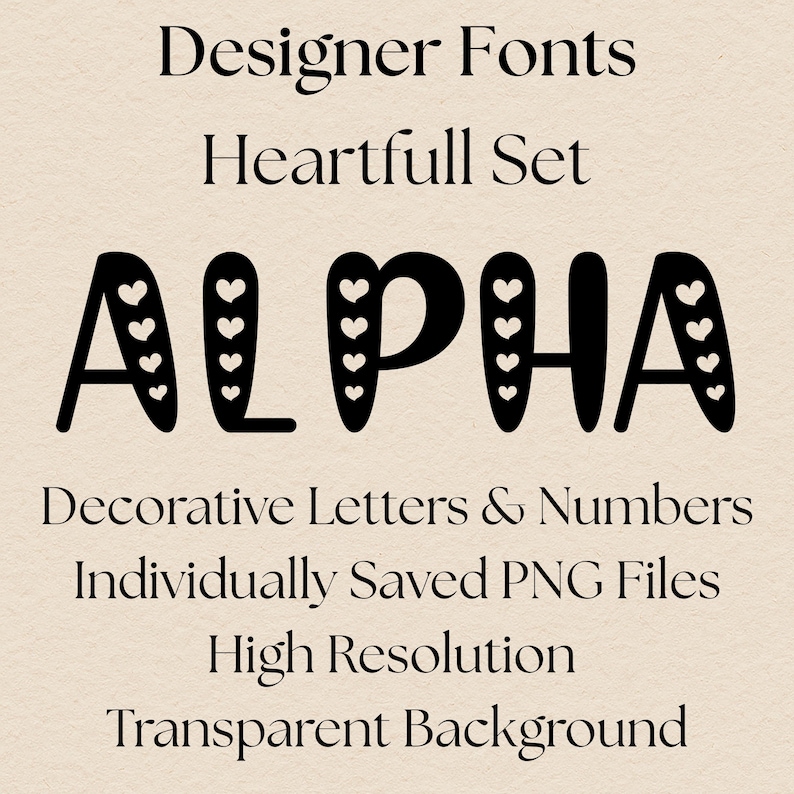 Heart Alphabet Letters and Numbers PNG – Cute Decorative A–Z Alphabet ...